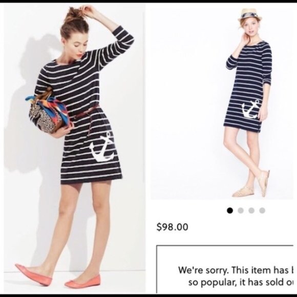 J. Crew | Dresses | J Crew Anchor Navy White Striped Dress S | Poshmark